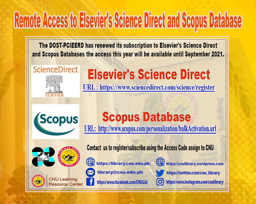 Remote Access to Elsevier’s Science Direct and Scopus Database – Open ...