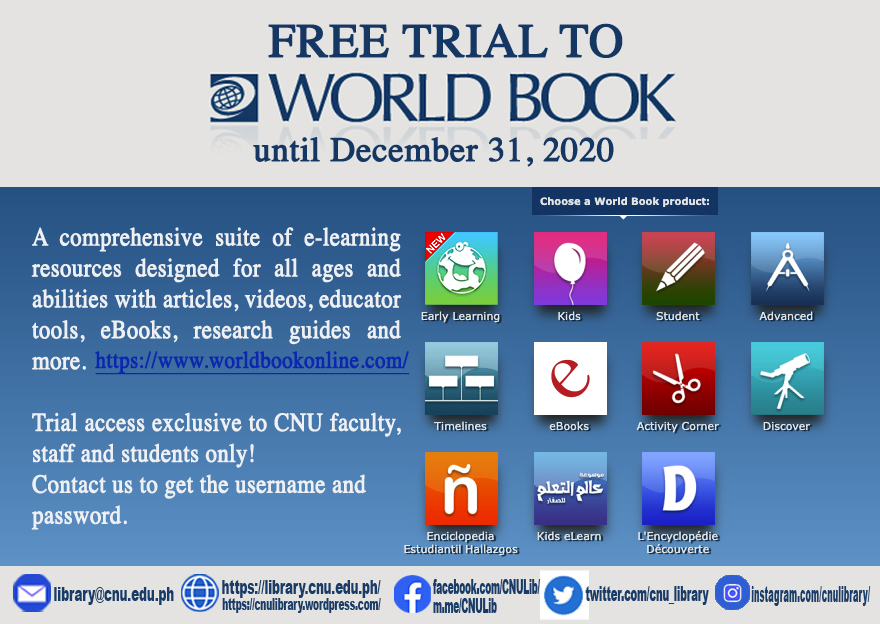 Free Trial Access to World Book – Open Access Learning PH